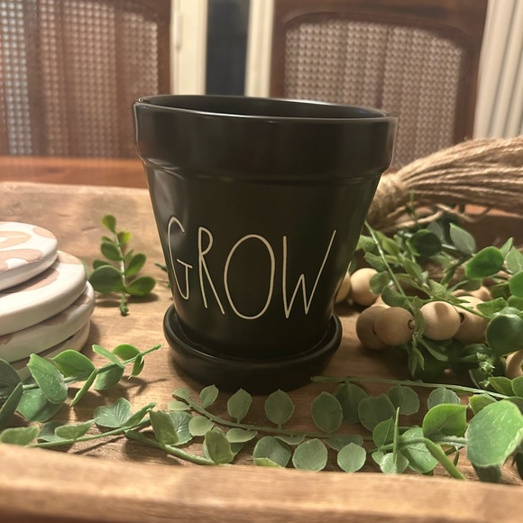 Rae Dunn | Accents | Rae Dunn Black Plant Pot With Grow | Poshmark